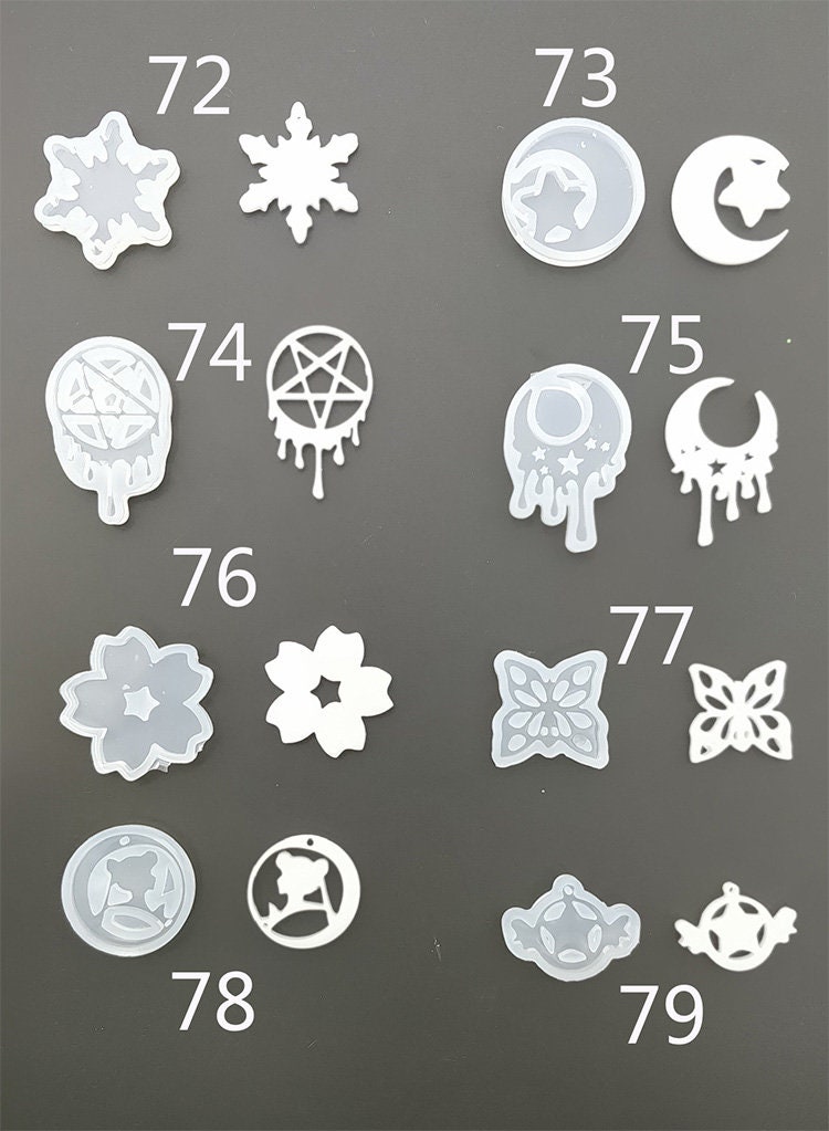 75 Pcs Resin Mold Collection Cute Cartoon Mold DIY Jewelry Making Epoxy ...
