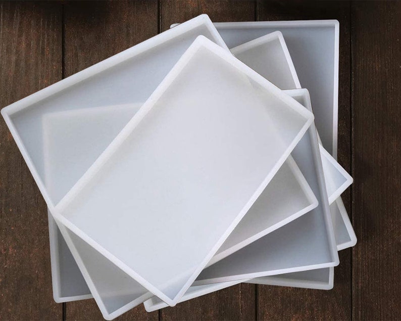 Large Resin Tray Mold Set: Square and Rectangle Silicone Casting Molds ...