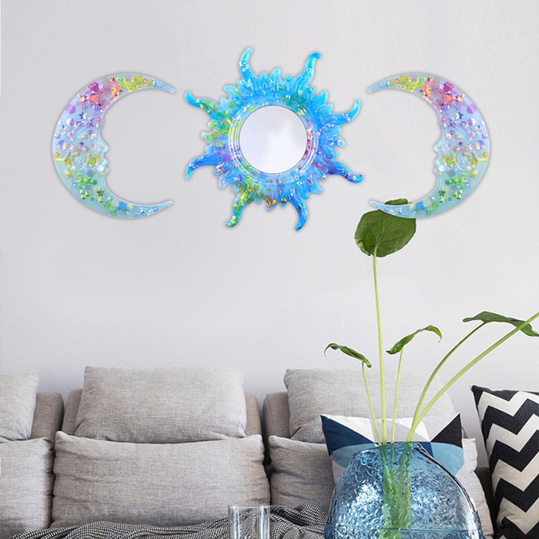 Epoxy Resin DIY Mold Moon Mold Sun Moon Wall Hanging Wall Decoration ...