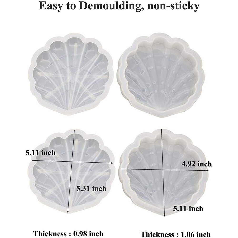 Shell Box Resin Mold, Epoxy Resin Art Material Jewelry Storage Box ...