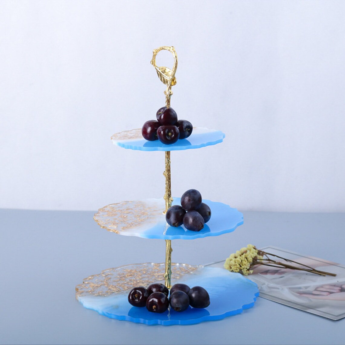 3 Tier Cake Stand DIY Epoxy Resin Mold, Handmade Cupcake Holder ...