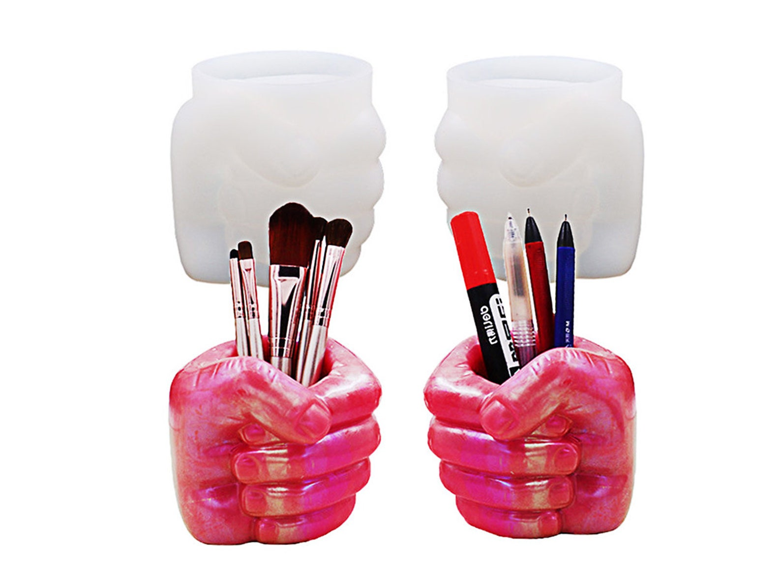 Hand Fist Pen Holder Resin Mold , Silicone Molds Making Kit for ...