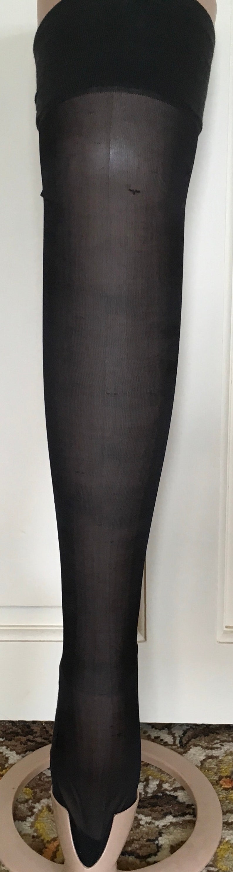 Vintage 50s Artifical Silk Seamed Stockings Burlesque Etsy