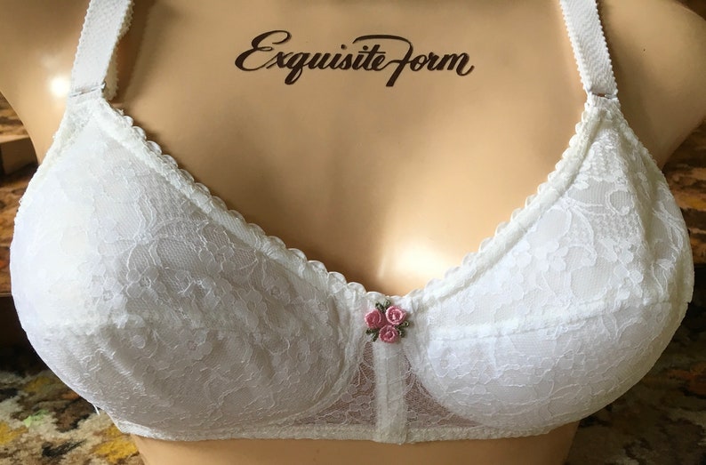 Vintage White Nylon Padded Lace Bra St Michael Reenactment Etsy