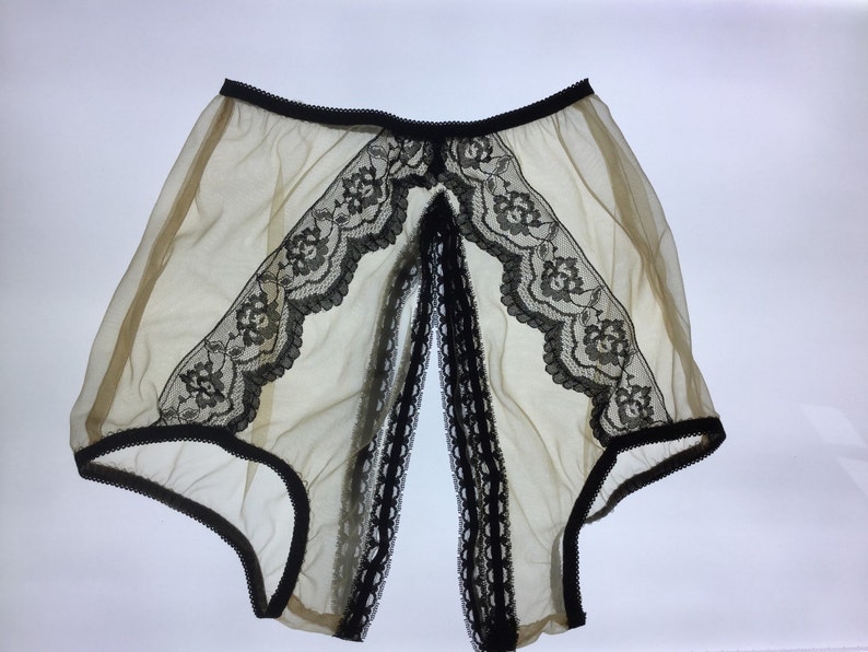 Vintage Style Fetish Sheer Nylon Crotchless Panties Burlesque Etsy