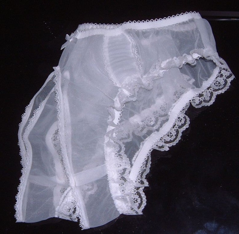 Sheer Nylon Burlesque Sissy Vintage Style Crotchless Panties Etsy