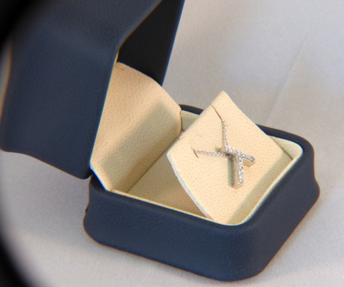 Diamond Initial Pendant in the Letter t With 0.15 - Etsy