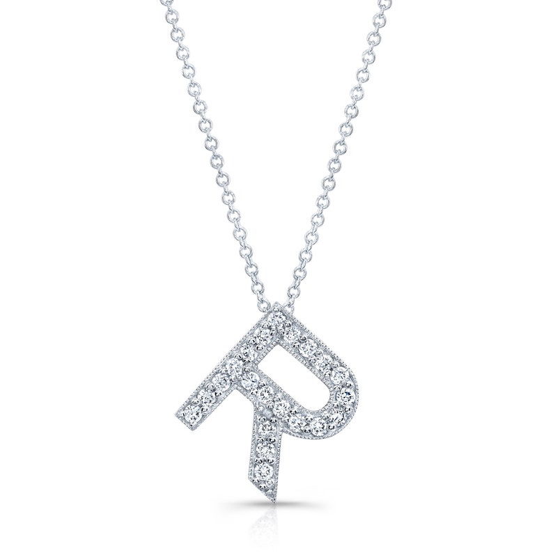 Diamond Initial Pendant in the Letter r With 0.24 - Etsy