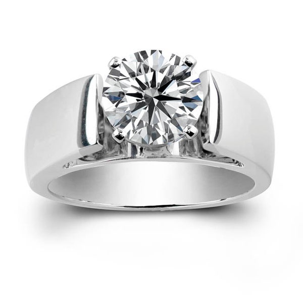 Wide Engagement Ring - Etsy