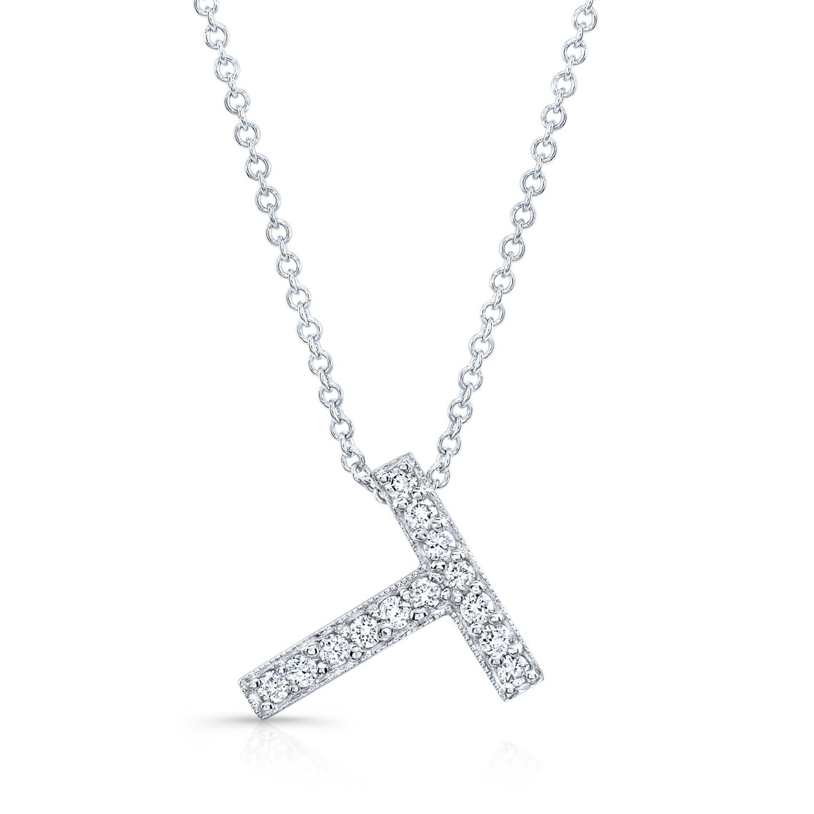 Diamond Initial Pendant in the Letter t With 0.15 - Etsy