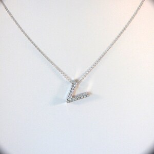 Diamond Initial Pendant in the Letter v With 0.15 - Etsy