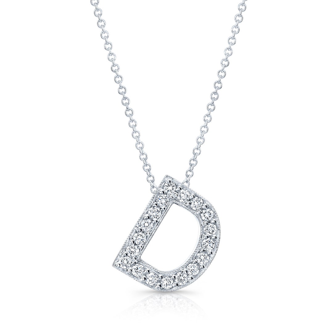 Diamond Initial Pendant in the Letter d With 0.20 - Etsy