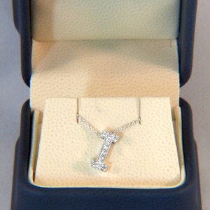 Diamond Initial Pendant in the Letter i 14k White - Etsy
