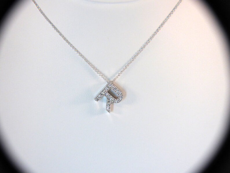 Diamond Initial Pendant in the Letter r With 0.24 - Etsy