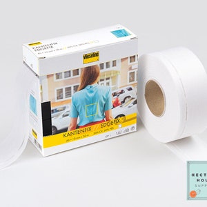 Vlieseline Edgefix - Iron on White Folding Stabiliser Tape - Various ...