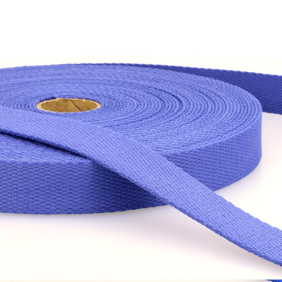 Cornflower Blue Cotton Webbing by the Metre, 25mm, 30mm or 40mm Tote ...