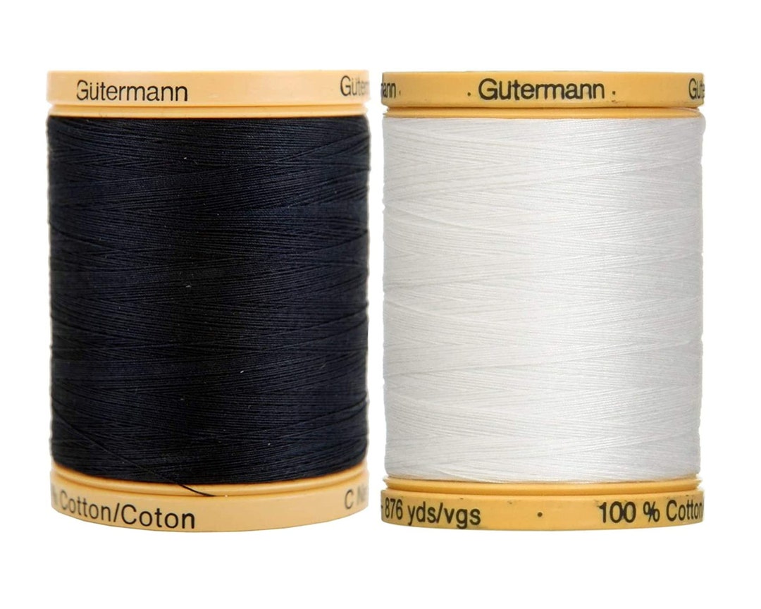 Black or White Cotton Thread, Gutermann 100m, 250m, 400m, 800m, Hand ...
