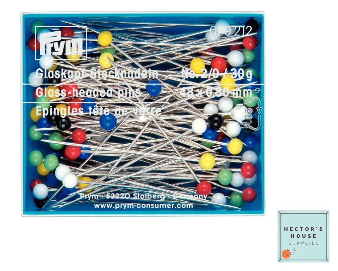 Prym Glass Headed Pins Extra Long, Steel Sewing Pins for Dressmaker 30g ...