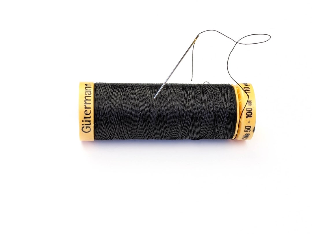 Hilo de coser negro, hilo de algodón Gutermann, bobina de 100 m/250/400 ...