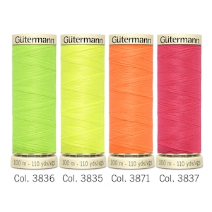 Gütermann Sewing Thread Set NEON With 4 Spools Sew-all Thread 100m - Etsy