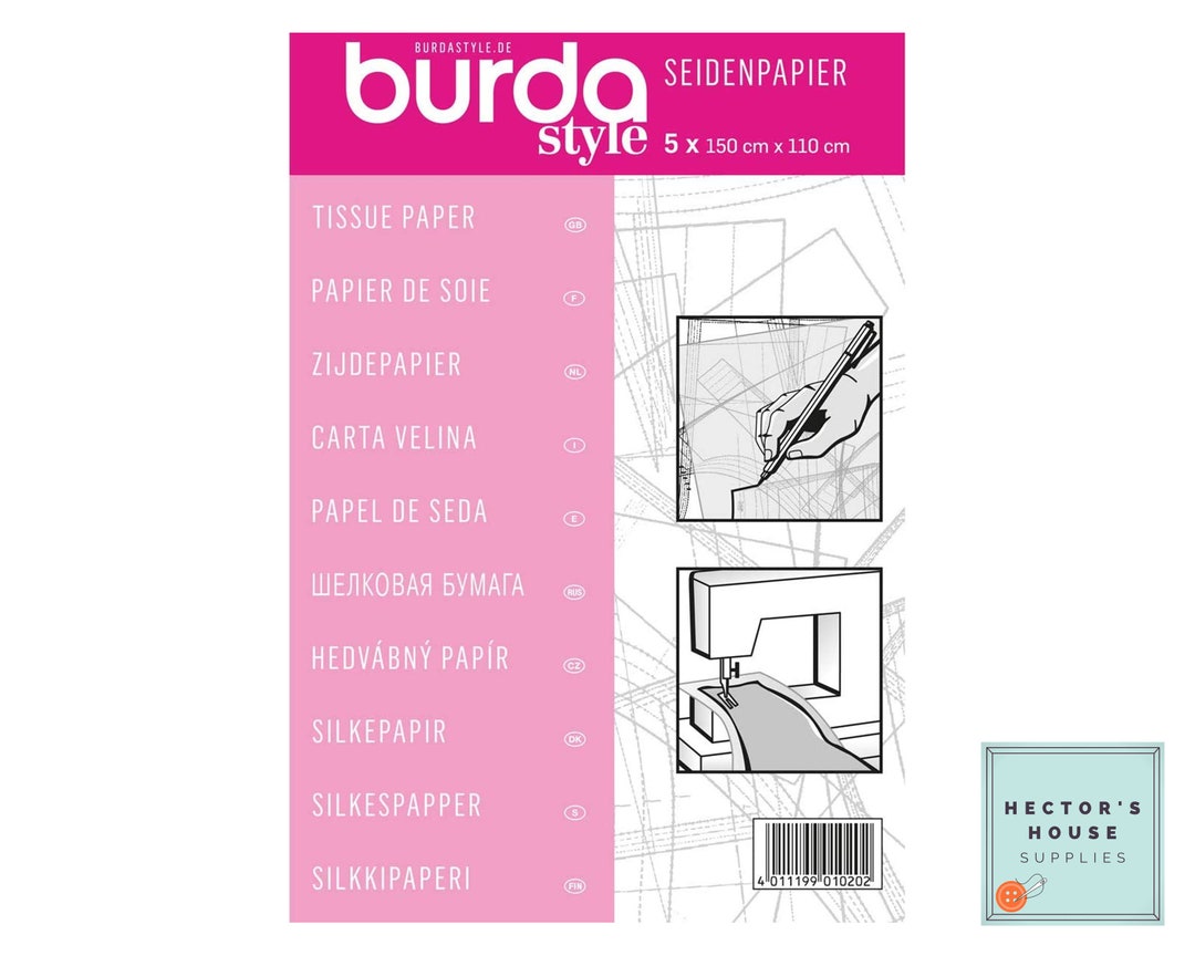 Burda Tissue Paper for Pattern Tracing - 5 Sheets 110cm X 150cm - Etsy
