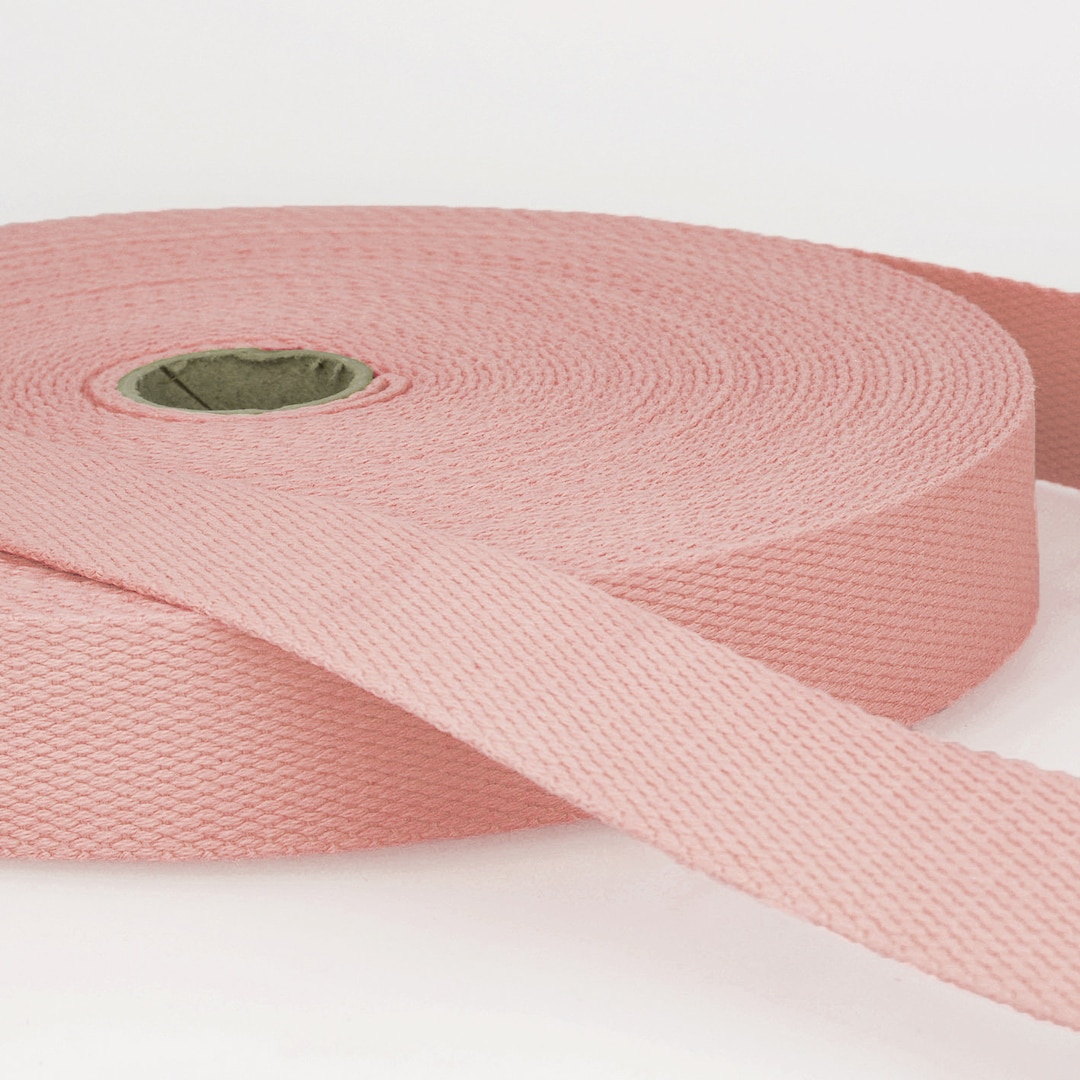 Light Pink Cotton Webbing by the Metre, 25mm or 40mm Tote Strap Handles ...
