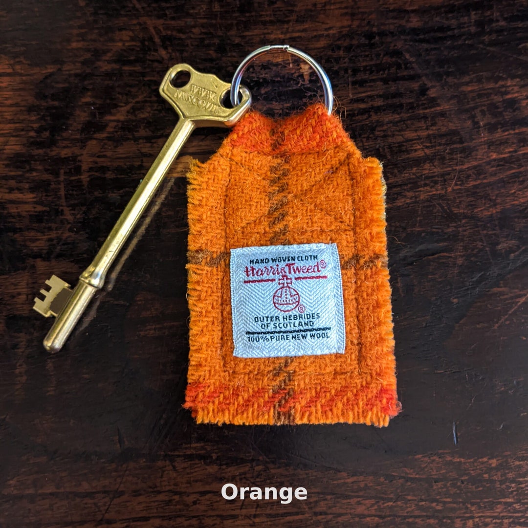Brass RADAR Key With Harris Tweed Key Fob – Small Head | Various Styles ...