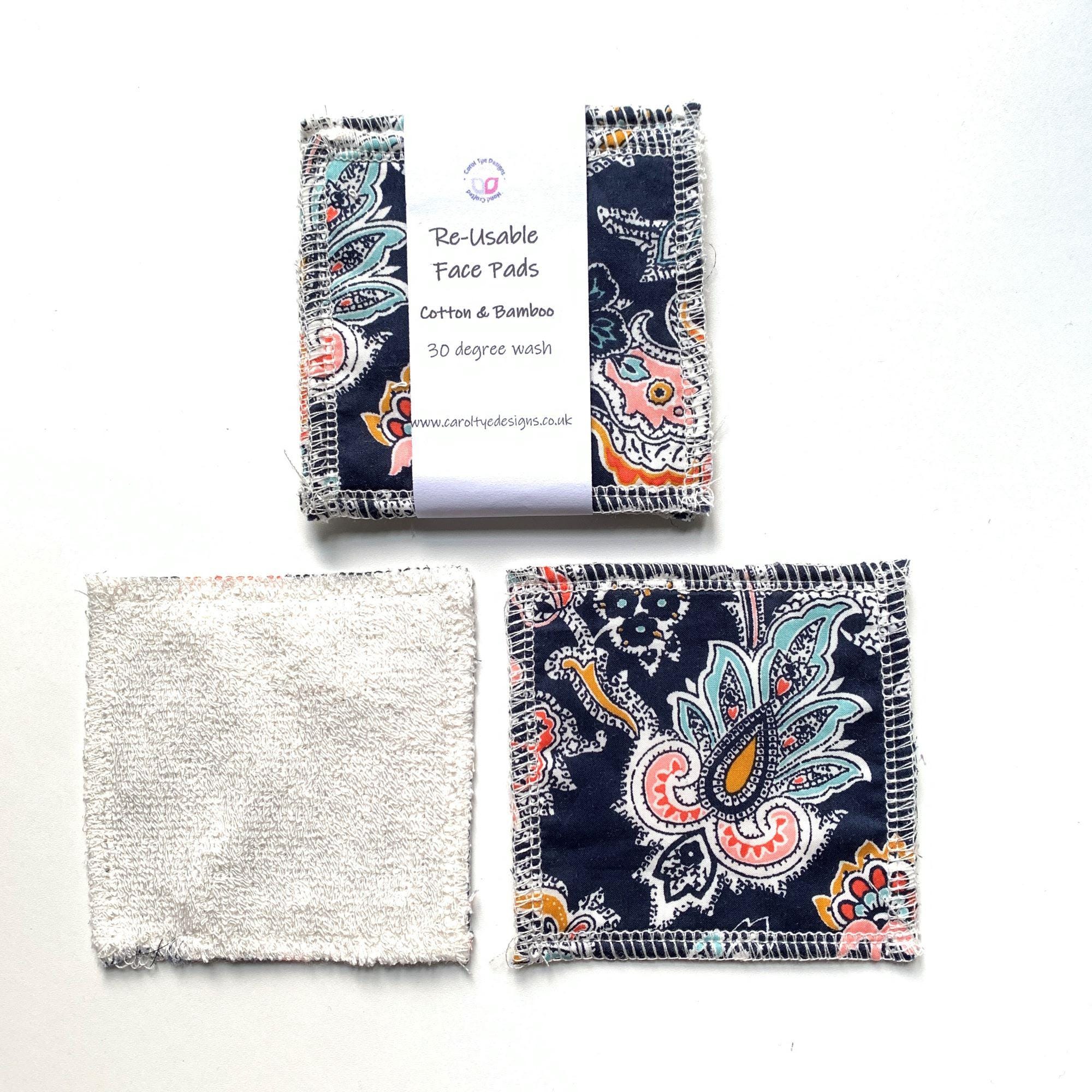 Reusable Cotton and Bamboo Face Pads, Pack of 6 Facial Wipes, Liberty ...