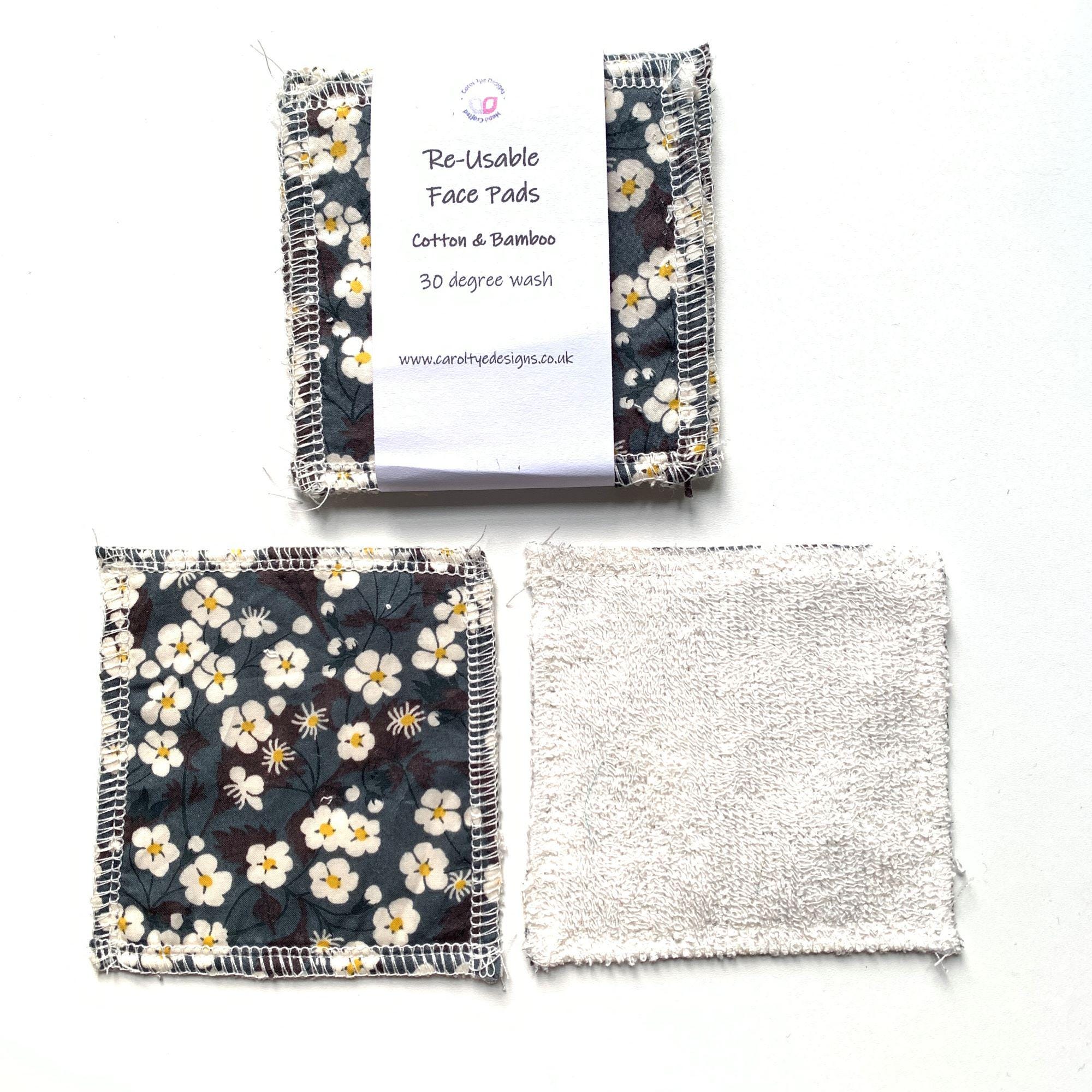 Reusable Cotton and Bamboo Face Pads, Pack of 6 Facial Wipes, Liberty ...