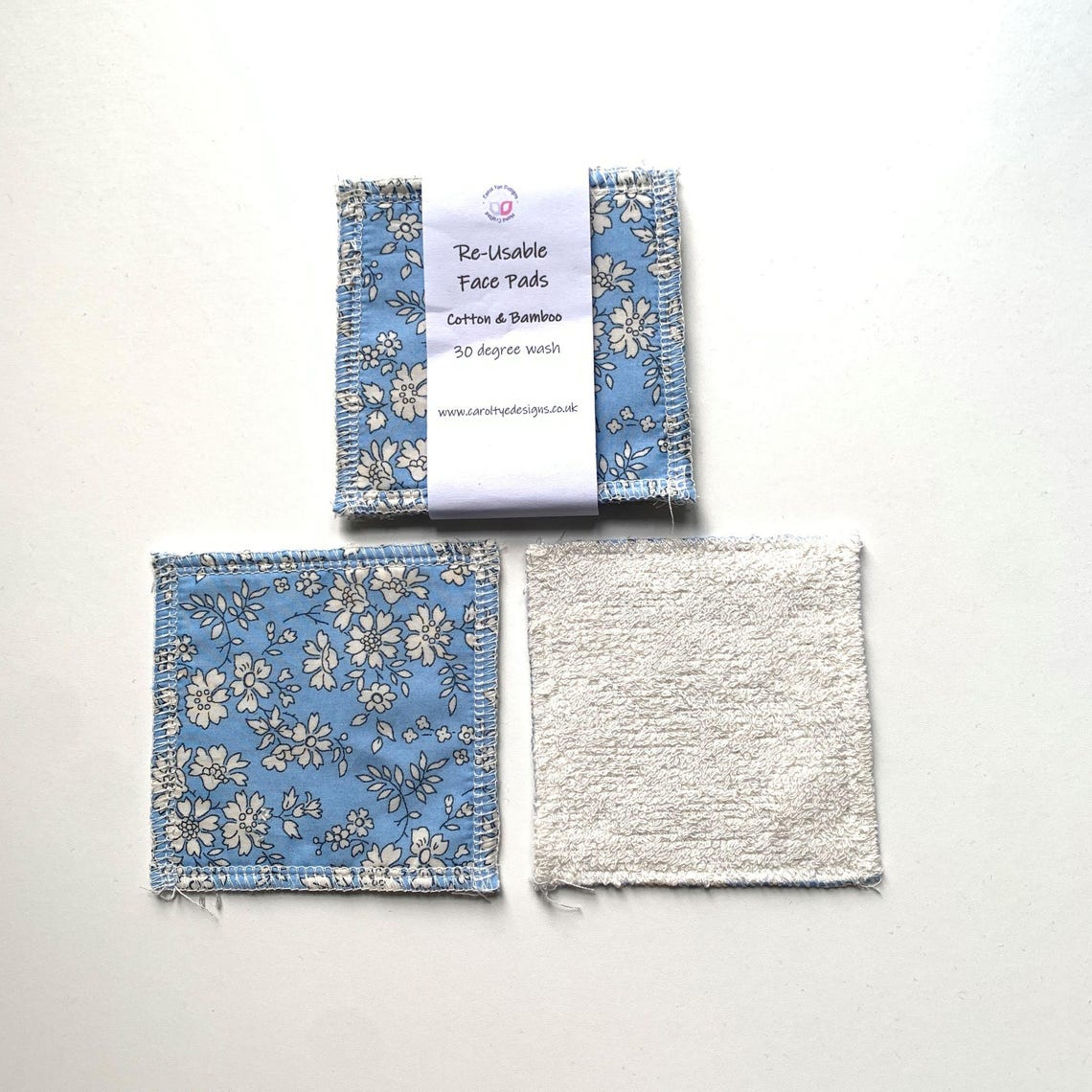 Reusable Cotton and Bamboo Face Pads, Pack of 6 Facial Wipes, Liberty ...