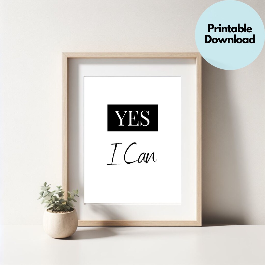Affirmations for Women, Yes I Can Poster Black Strong Women Bedroom ...