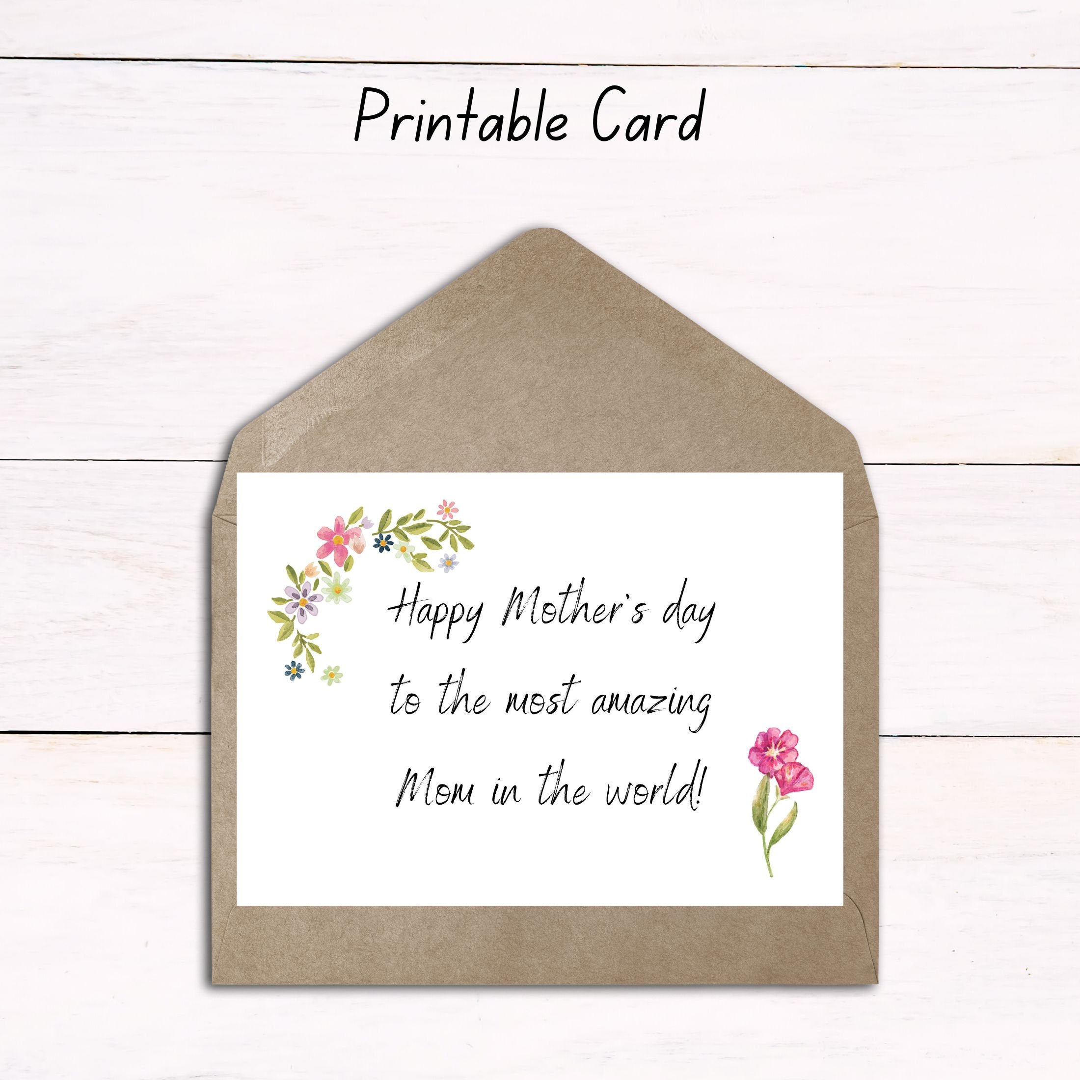 The Most Amazing Mom in the World Card Mother's Day Printable Card ...