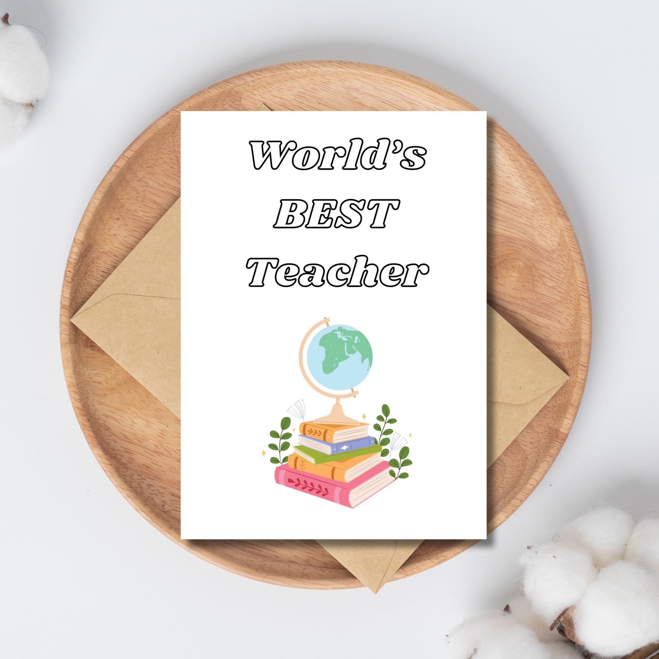 World's Best Teacher, Appreciation Printable Card Greeting Thank You ...