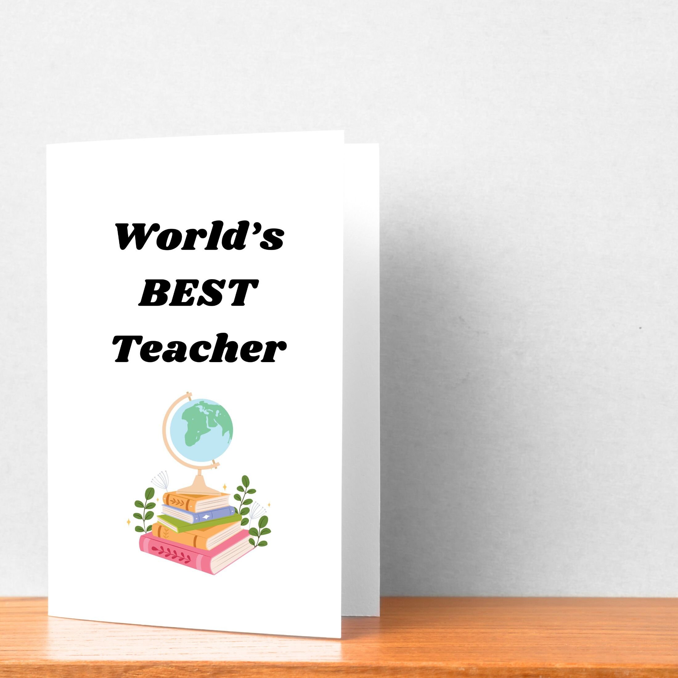 World's Best Teacher, Appreciation Printable Card Greeting Thank You ...