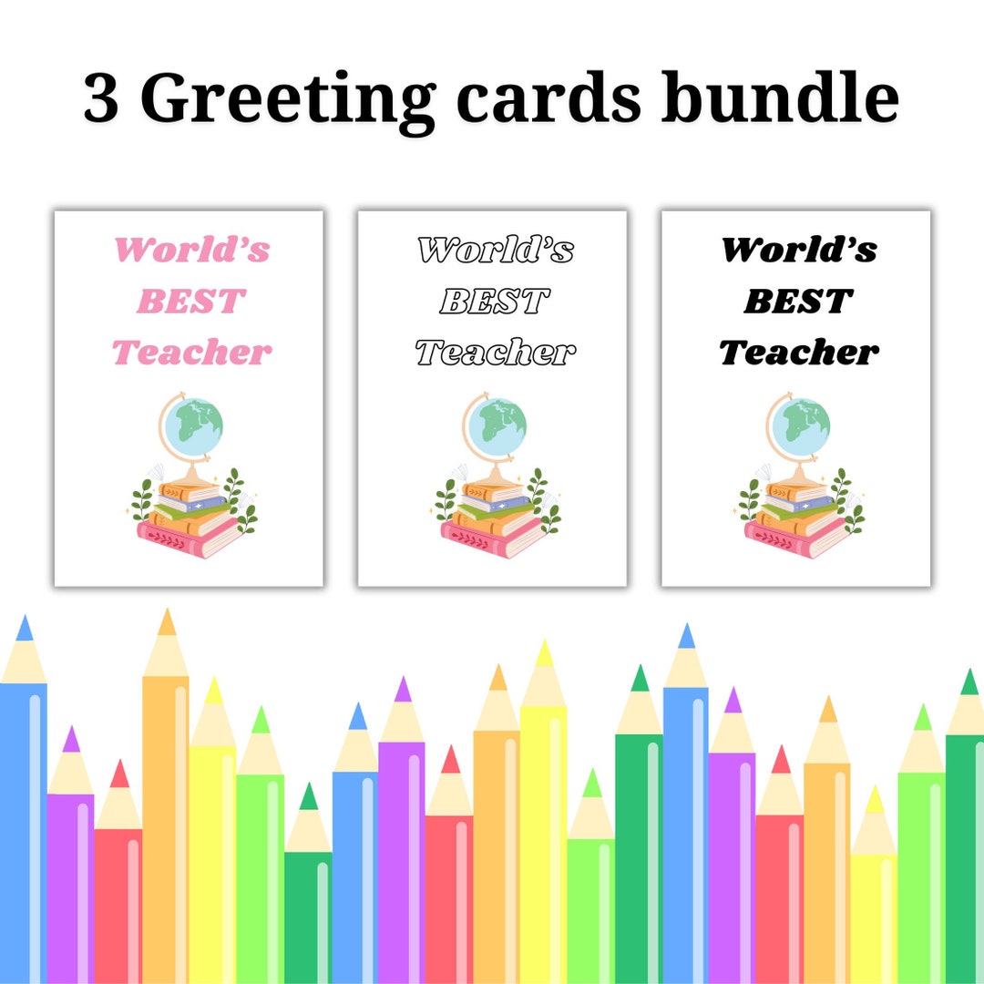 World's Best Teacher, Appreciation Printable Card Greeting Thank You ...