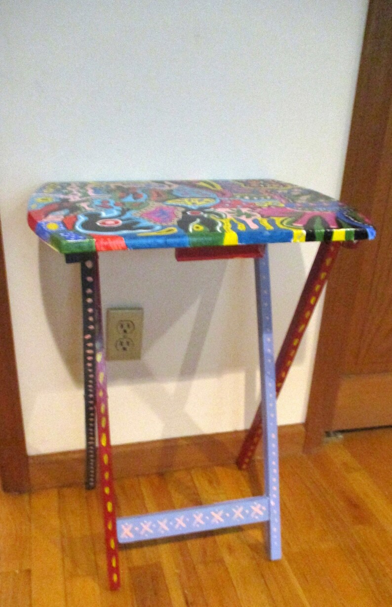 Painted Table Small Tray Table Matisse Designs Made in NY Furniture Art ...
