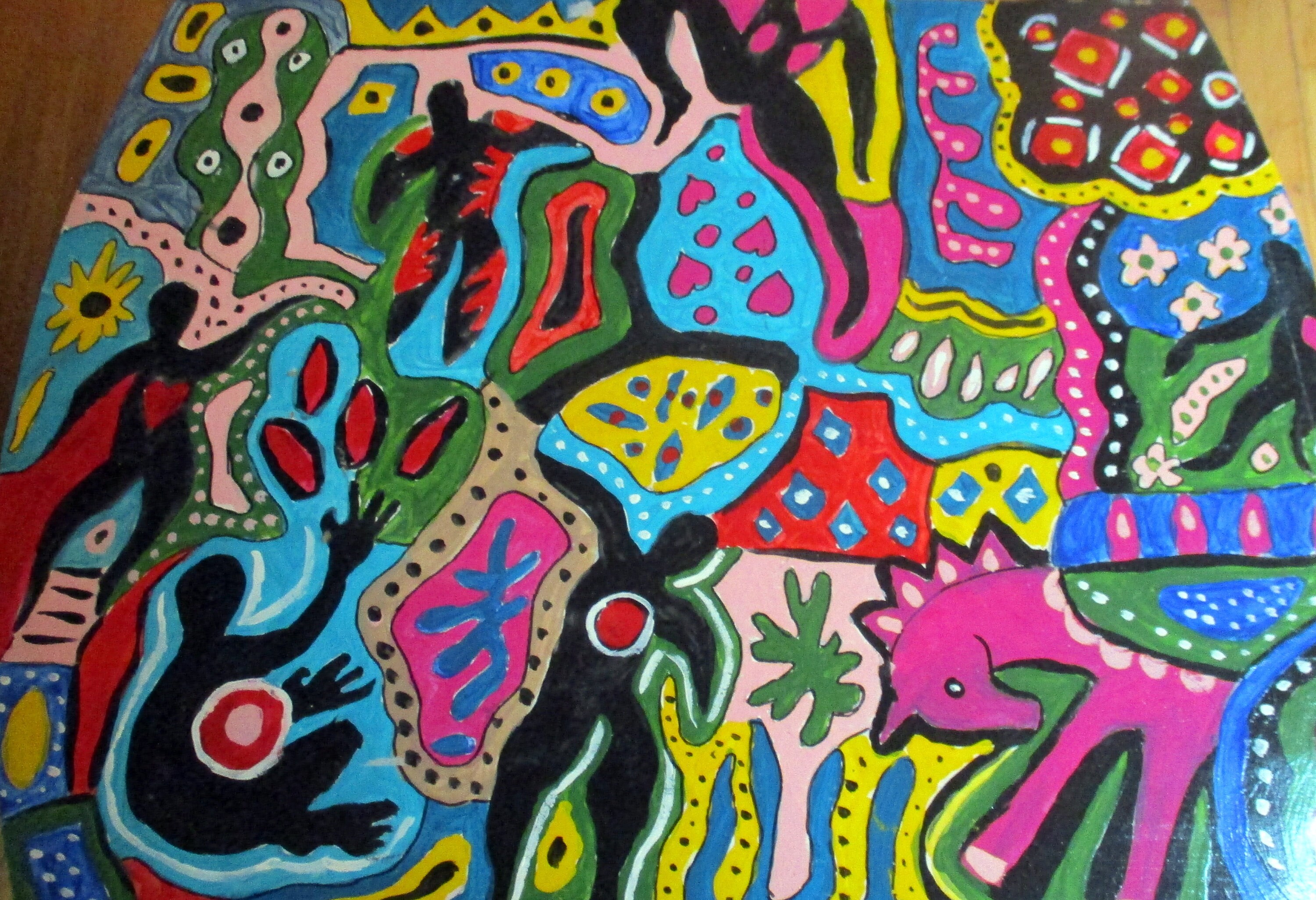 Painted Table Small Tray Table Matisse Designs Made in NY Furniture Art ...