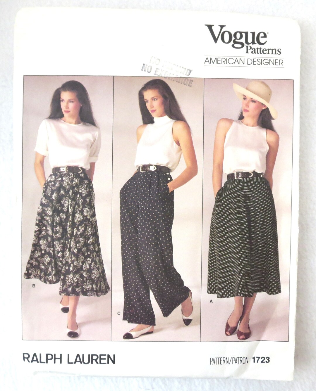 Vogue American Designer Pattern - Ralph Lauren - 1723 - UNCUT Size 8 ...