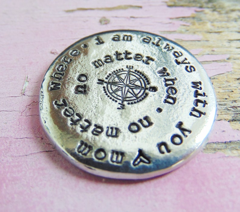 Personalized Pocket Coin, Going Away Gift, Hand Stamped Pocket Hug ...