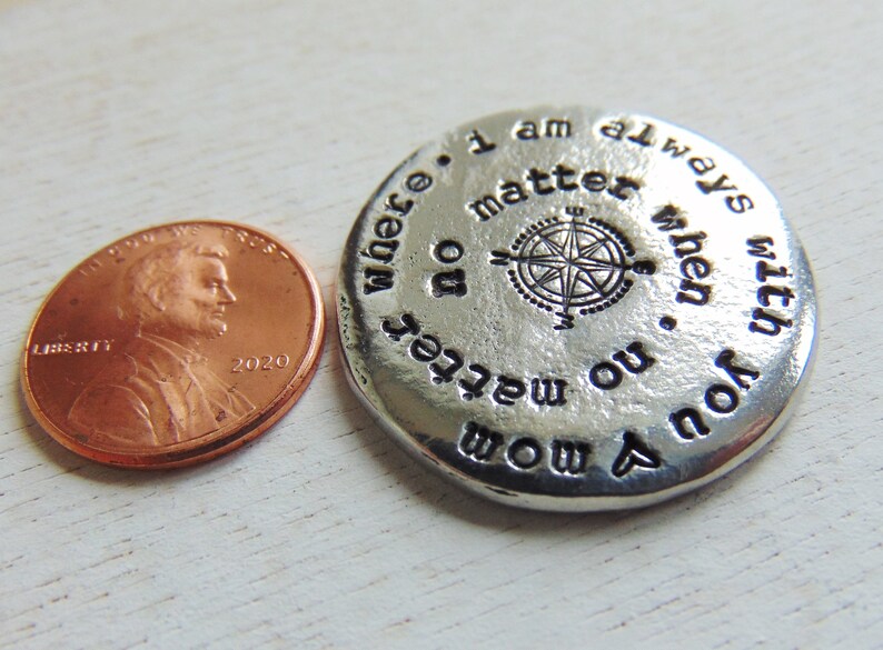 Personalized Pocket Coin, Going Away Gift, Hand Stamped Pocket Hug ...