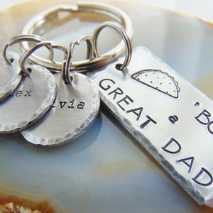 Personalized Dad Keychain, Fathers Keyring, Taco 'bout a Great Dad ...