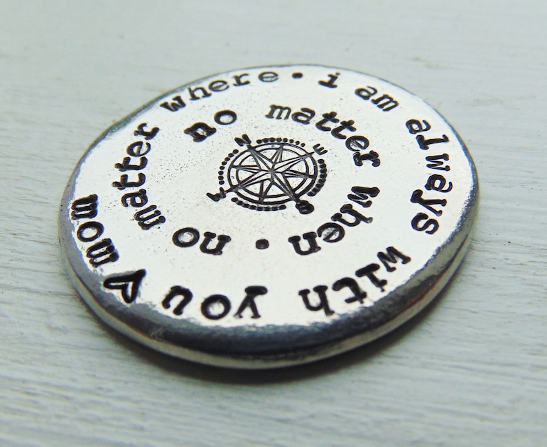 Personalized Pocket Coin, Going Away Gift, Hand Stamped Pocket Hug ...
