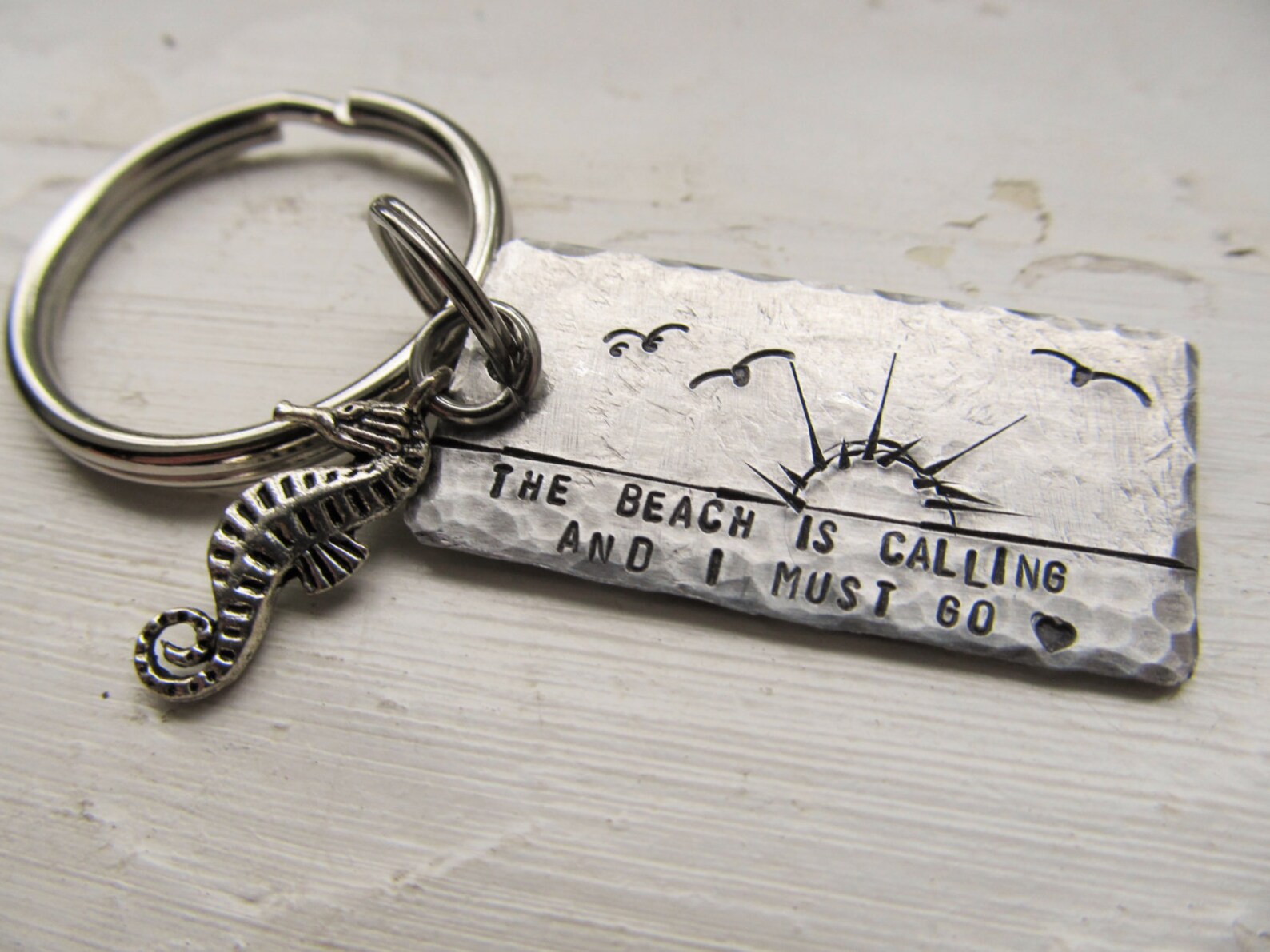 Personalized Beach Key Ring Sea Horse Key Ring Beach is Calling ...