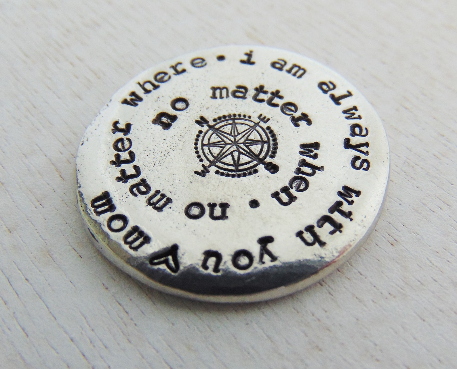 Personalized Pocket Coin, Going Away Gift, Hand Stamped Pocket Hug ...