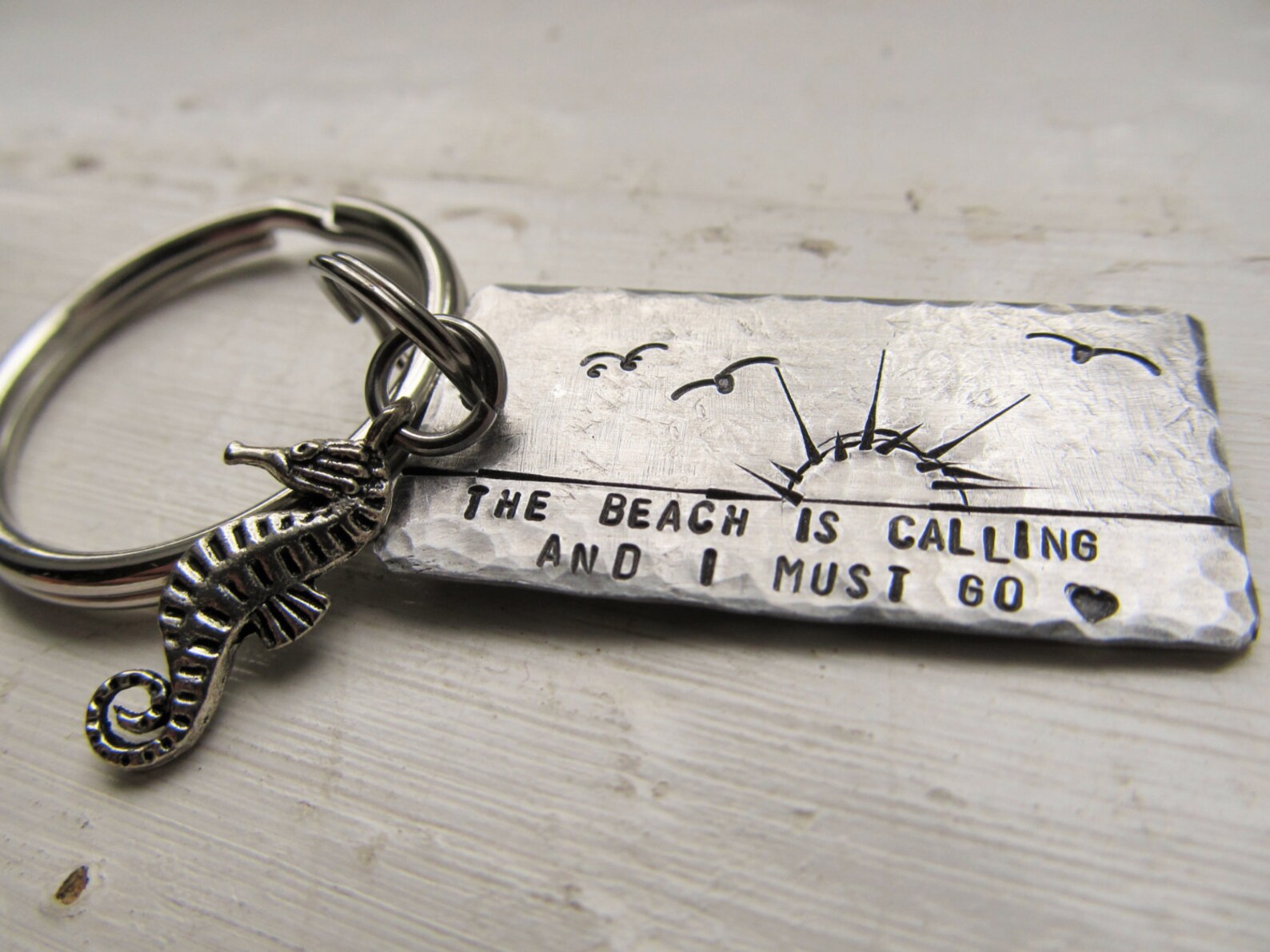Personalized Beach Key Ring Sea Horse Key Ring Beach is Calling ...