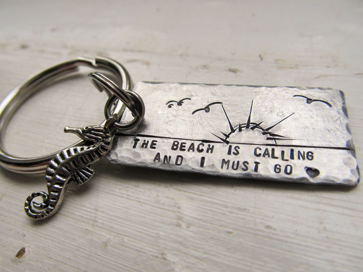 Personalized Beach Key Ring Sea Horse Key Ring Beach is Calling ...