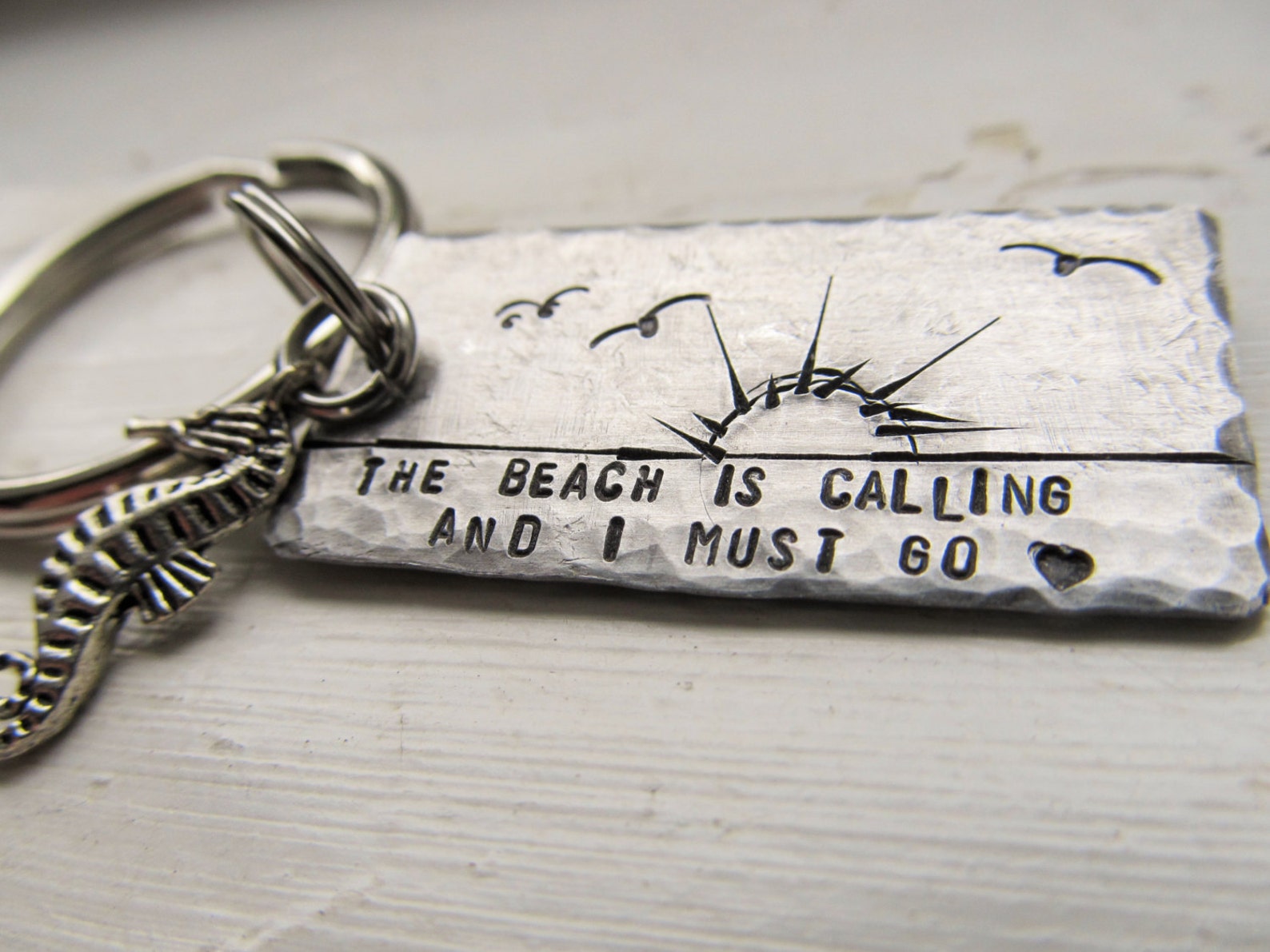 Personalized Beach Key Ring Sea Horse Key Ring Beach is Calling ...