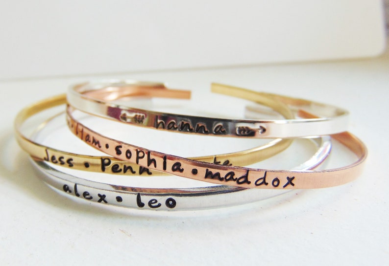 Mother's Day Personalized Bracelet Custom Cuff - Etsy