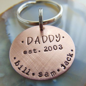 Personalized Daddy Keychain, Father's Day Gift, Dad Key Ring, Gift for ...