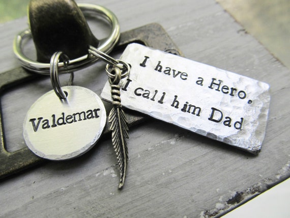 Personalized Dad Key Ring Father's Day Gift Father's | Etsy